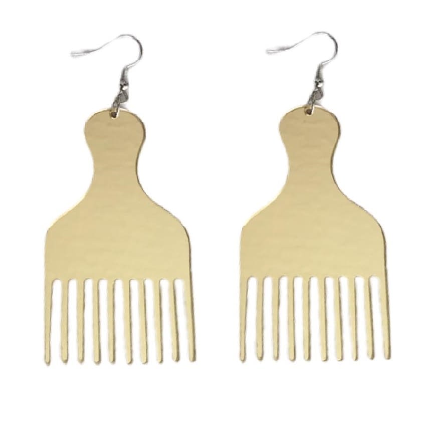 Afroism – Afro Pick Earrings – Urban Glitz & Glamour